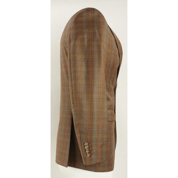 Coppley | Suits & Blazers | Coppley Reda Super 3s Mens 38r Brown Plaid ...